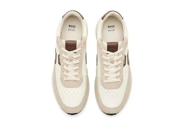 BOSS Vinston Low Profile Leather Sneakers Shoes - Tan
