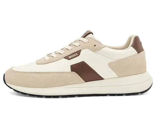 BOSS Vinston Low Profile Leather Sneakers Shoes - Tan