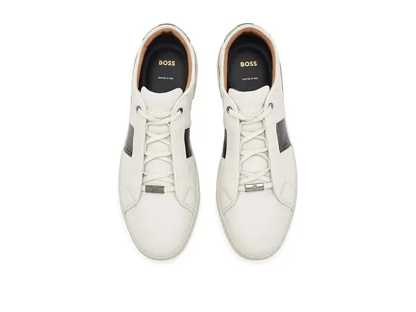 BOSS Gary Two Tone Leather Sneakers Shoes Open
