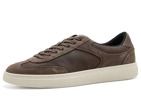 BOSS Kieran Cupsole Dress Suede Sneakers - Brown