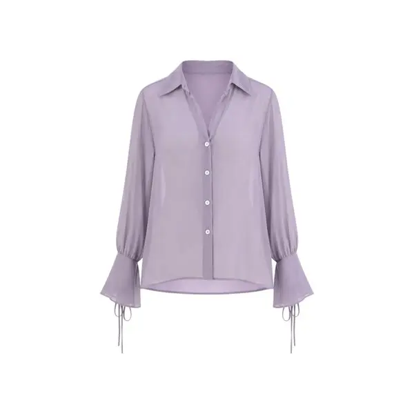 SUN CULTURE Sheer Bow Sleeve Shirt