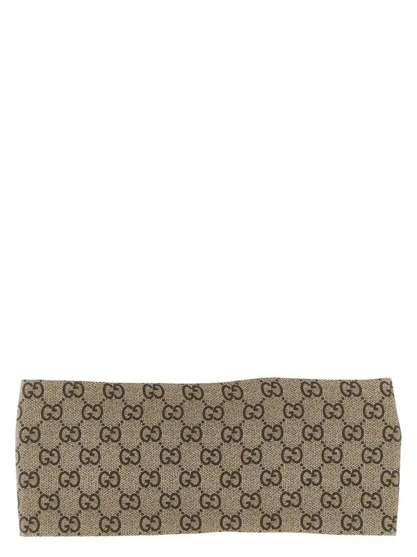 Gucci Gg Printed Silk Twill Headband - Cream