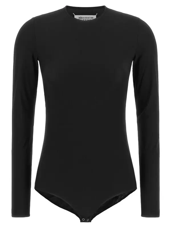MAISON MARGIELA Long Sleeve Crewneck Bodysuit - Black