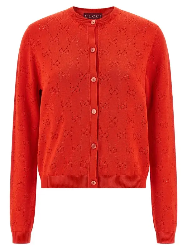 Gucci Openwork Gg Cardigan