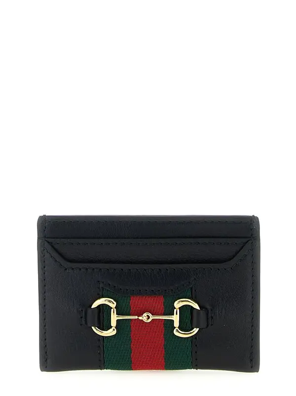 Gucci Web Horsebit Card Holder - Black