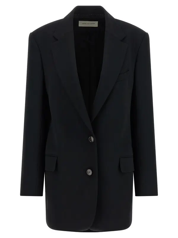 Dries Van Noten Single-breasted Crepe Blazer - Black