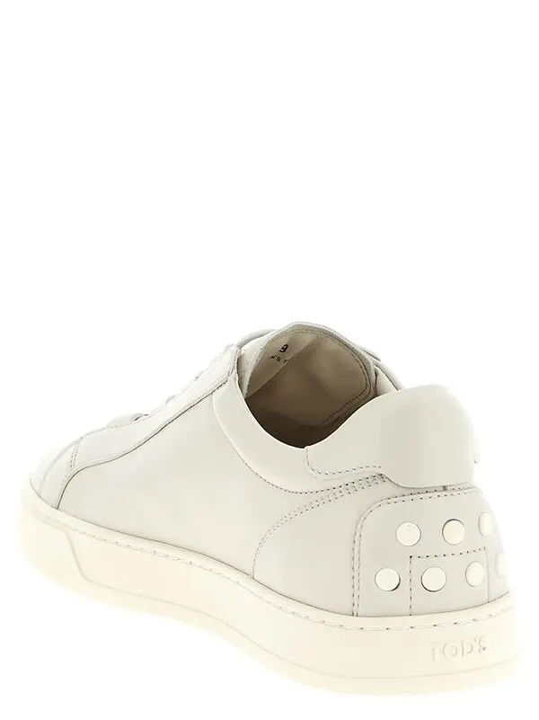 TOD'S Sportivo Calf Leather Sneakers With Embossed Logo - White