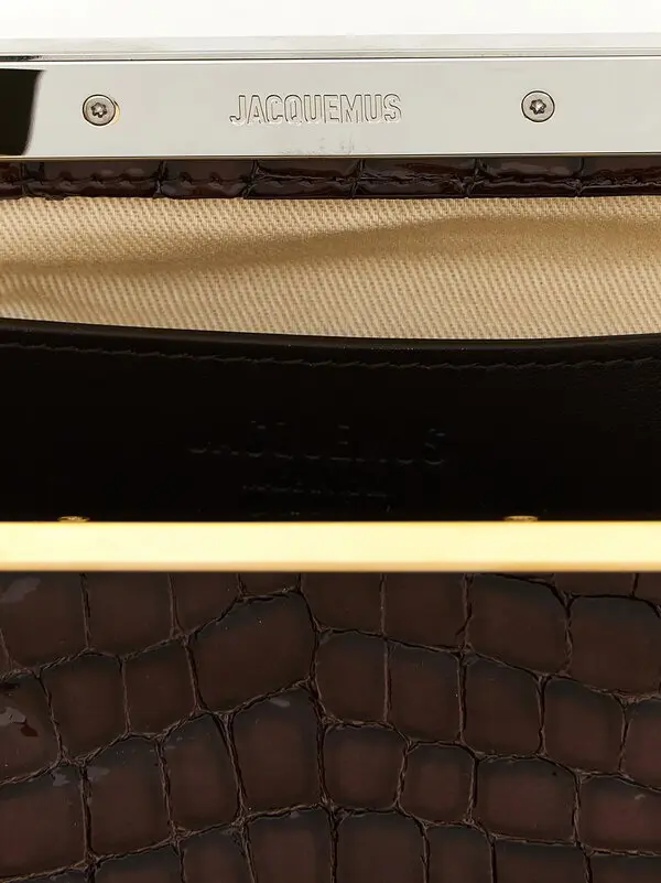 Jacquemus La Pochette Salon Crocodile-effect Leather Clutch - Brown