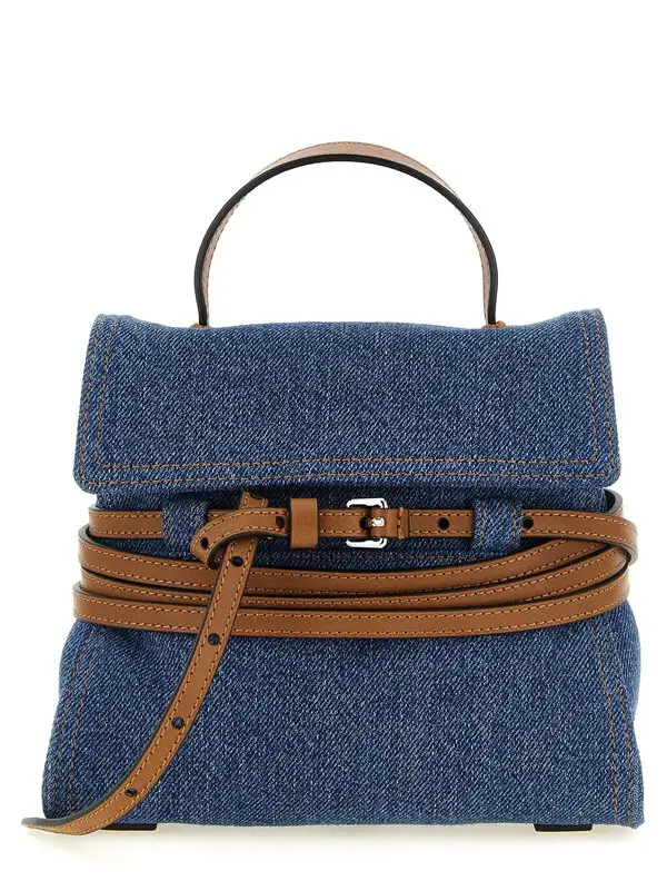 Moschino Tie Me Denim Handbag - Blue