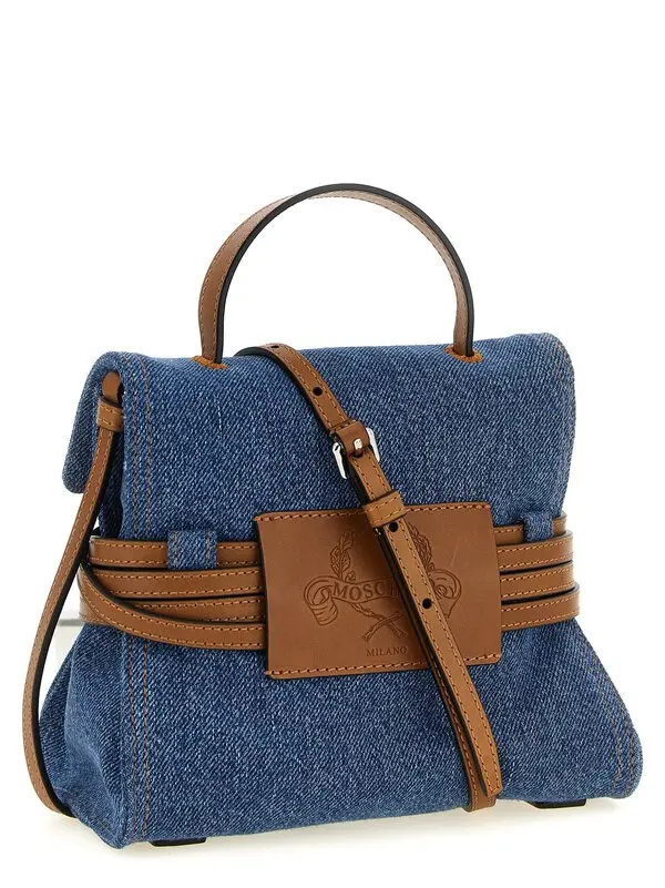 Moschino Tie Me Denim Handbag - Blue