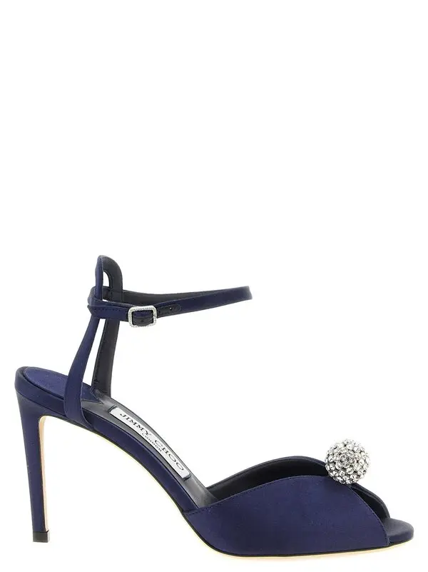 JIMMY CHOO Sacora Embellished Stiletto Sandals - Blue
