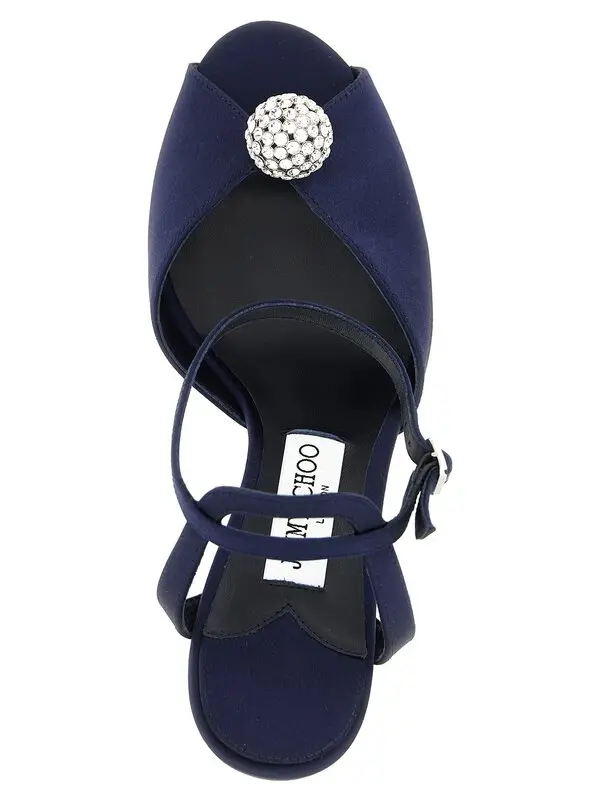 JIMMY CHOO Sacora Embellished Stiletto Sandals - Blue