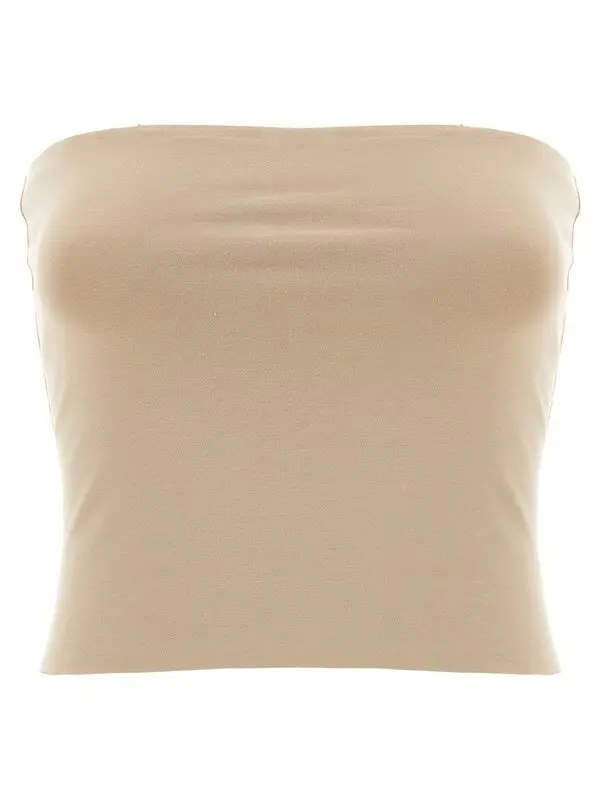 Brunello Cucinelli Off-the-shoulder Stretch Cotton Bandeau Top - Cream