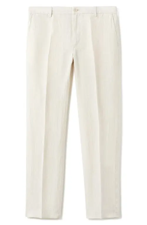 Mango Textured Stripe Linen Pants