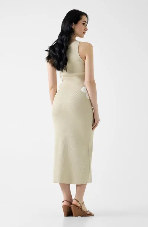 Guess Laurie Lurex Midi Dress With Flower Cutouts