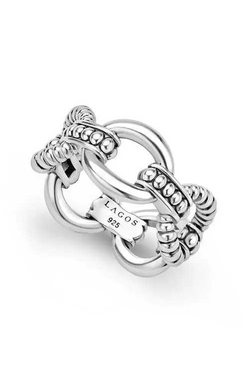 Lagos Sterling Link Ring - Silver