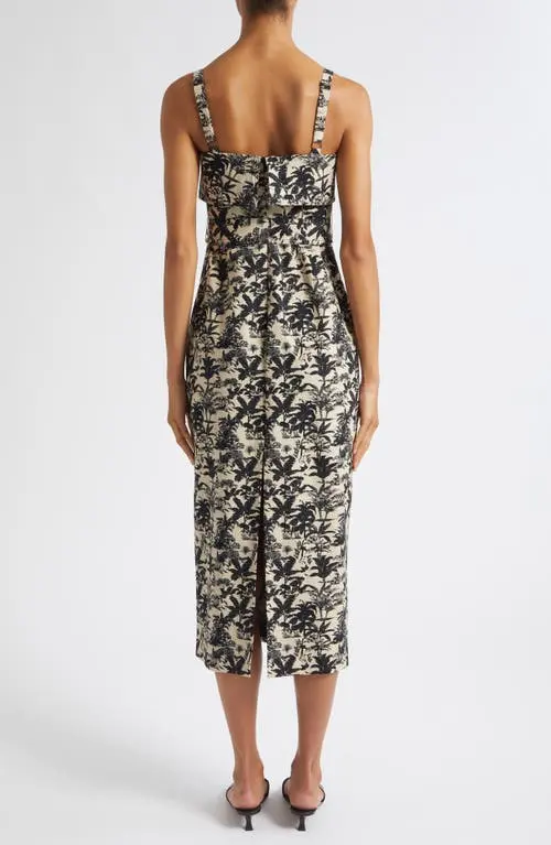 TOCCIN Theodora Belted Midi Dress - Jet/natural