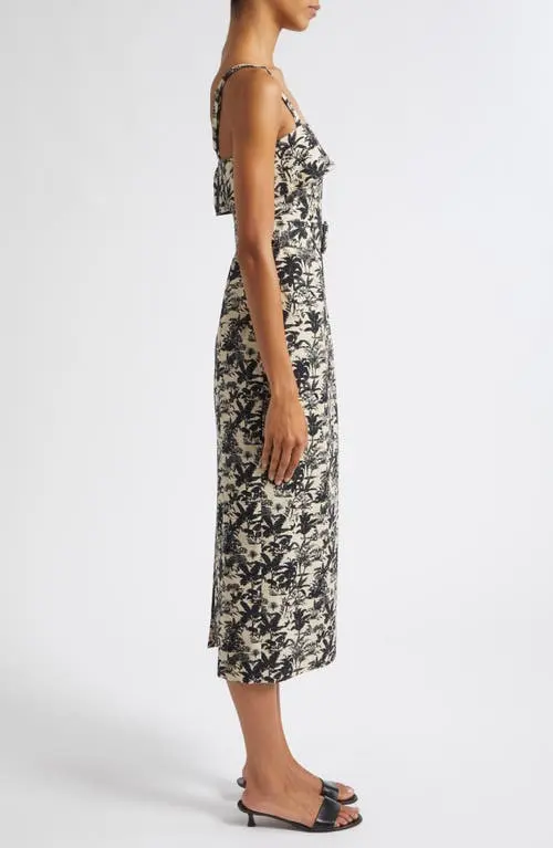 TOCCIN Theodora Belted Midi Dress - Jet/natural