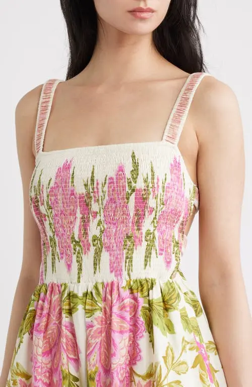 FLYING TOMATO Floral Cotton Square Neck Sundress