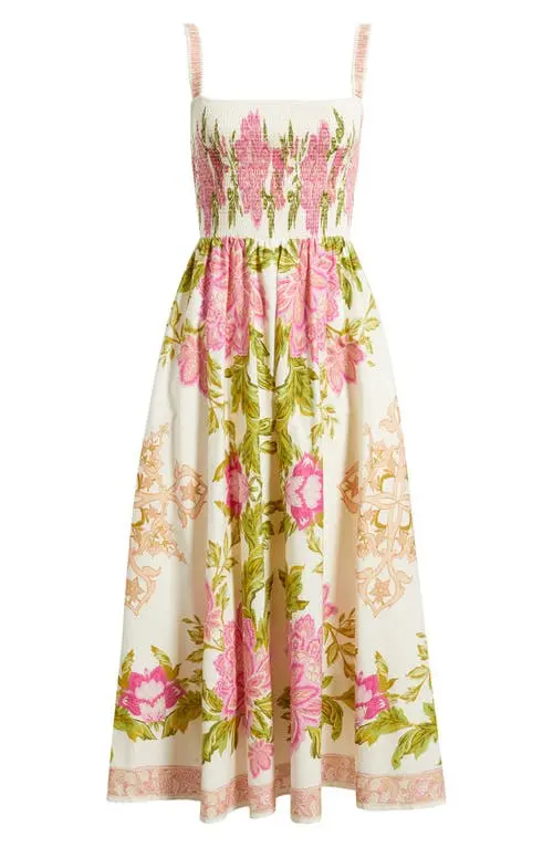 FLYING TOMATO Floral Cotton Square Neck Sundress