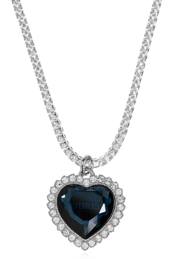 Vetements Heart Pendant Chain Necklace - Pink