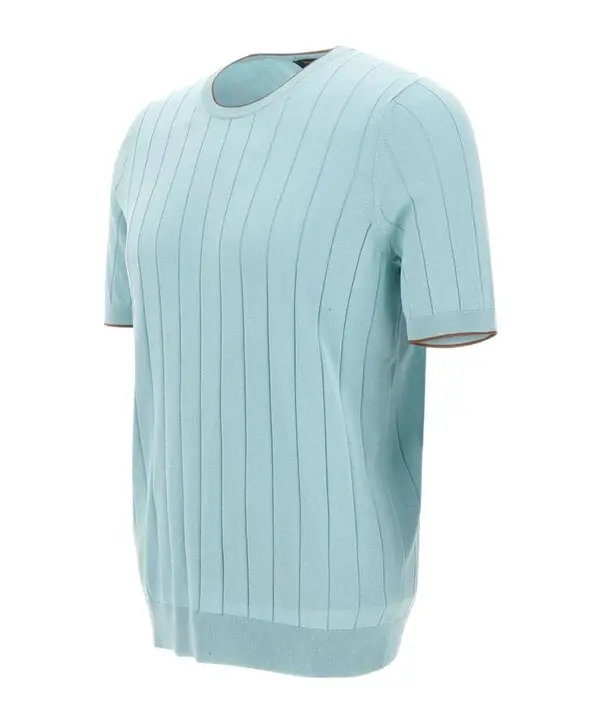 GRAN SASSO Ribbed Short-sleeve Knitted Top