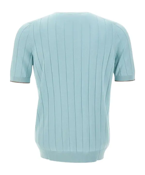 GRAN SASSO Ribbed Short-sleeve Knitted Top