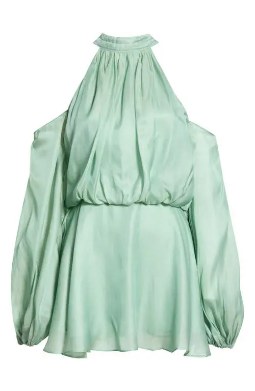 House Of Cb Naima Halter Neck Cold Shoulder Minidress - Jade