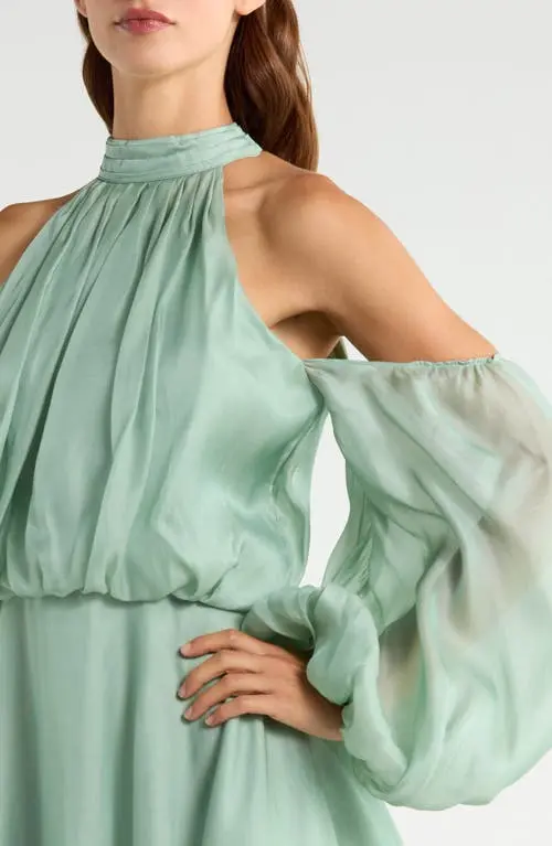 House Of Cb Naima Halter Neck Cold Shoulder Minidress