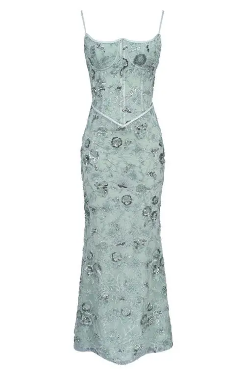 House Of Cb Naima Hand-beaded Maxi Dress