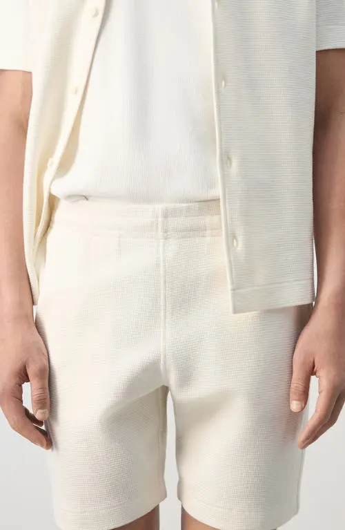 Mango Slim Fit Cotton Waffle Pull-on Shorts