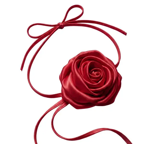 ANGELIKA JOZEFCZYK Catrice Satin Rose Choker - Red
