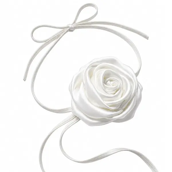ANGELIKA JOZEFCZYK Catrice Satin Rose Choker Off - White