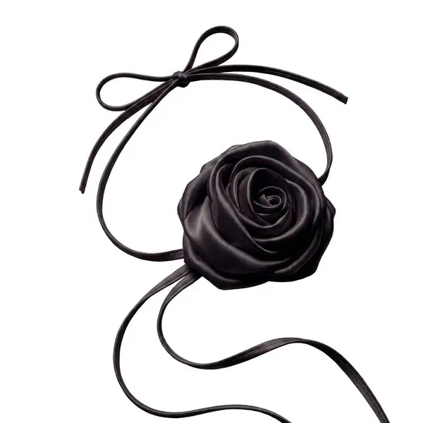 ANGELIKA JOZEFCZYK Catrice Satin Rose Choker - Black
