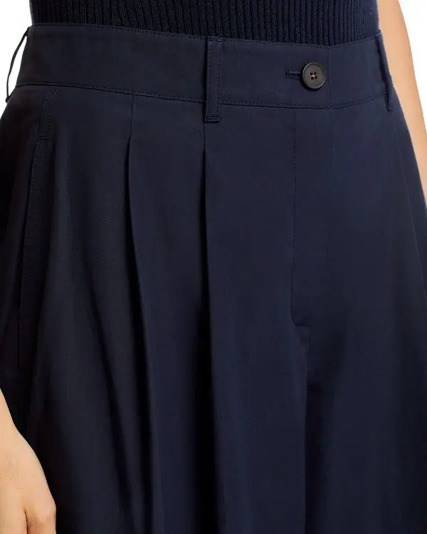 Lafayette 148 New York Cotton Poplin Wide Leg Ankle Pants