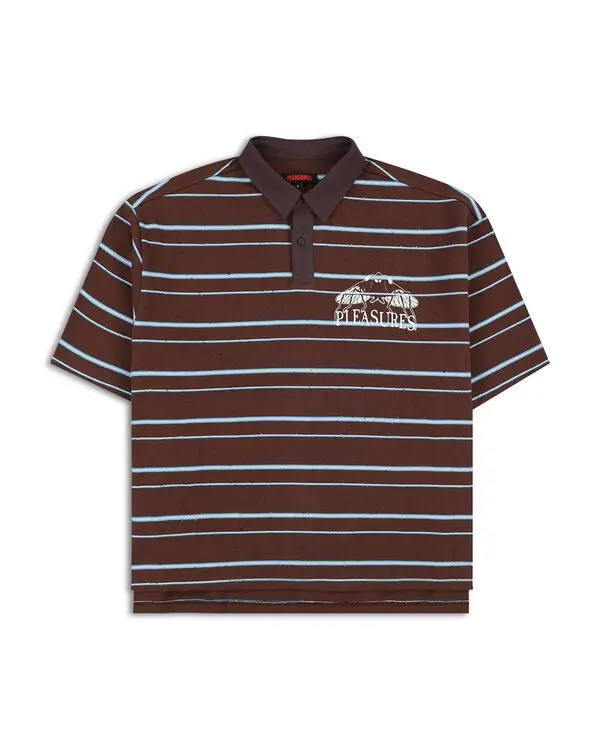 PLEASURES Teleport Logo Graphic Boxy Polo Shirt