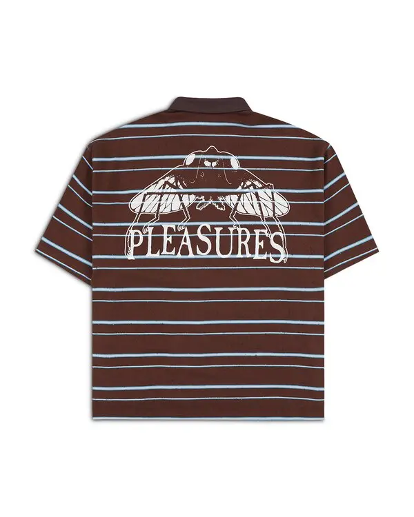 PLEASURES Teleport Logo Graphic Boxy Polo Shirt