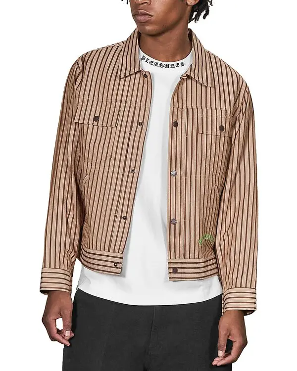 PLEASURES Cat Mirror Stripe Trucker Jacket