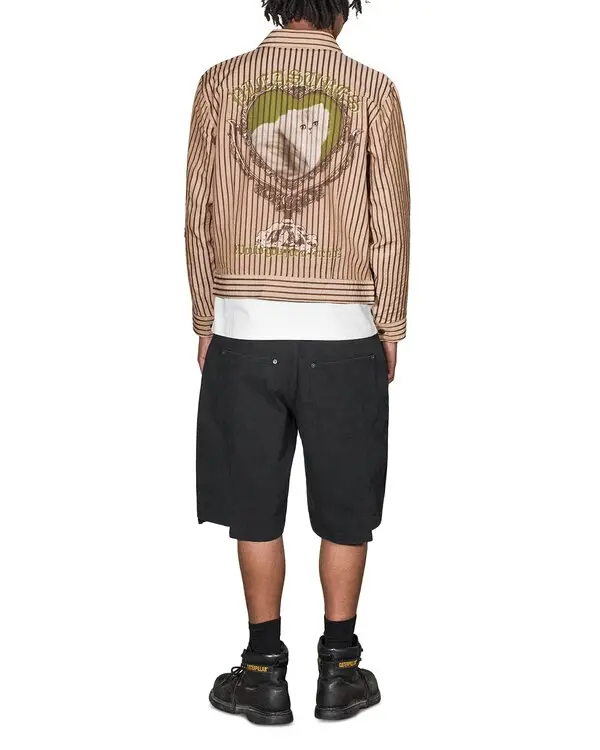 PLEASURES Cat Mirror Stripe Trucker Jacket