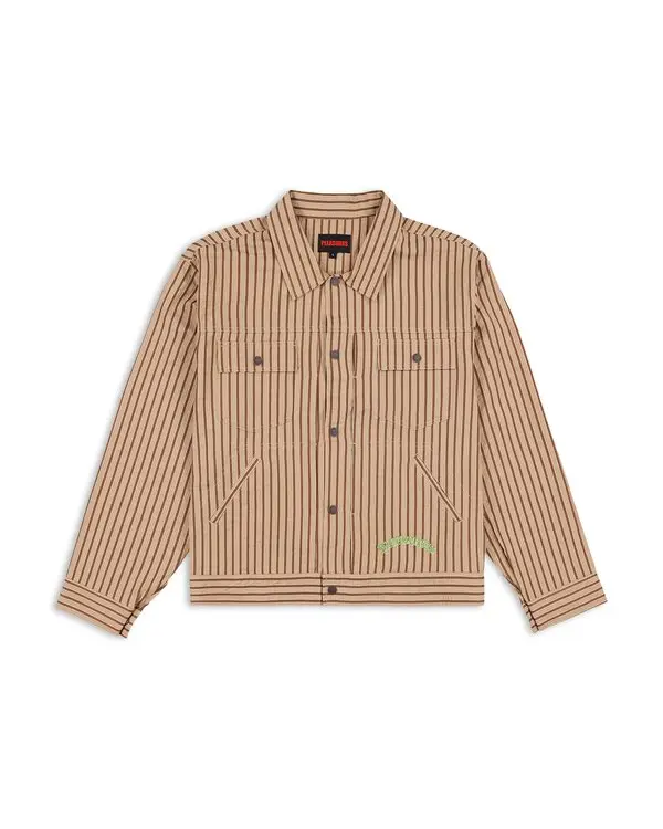 PLEASURES Cat Mirror Stripe Trucker Jacket