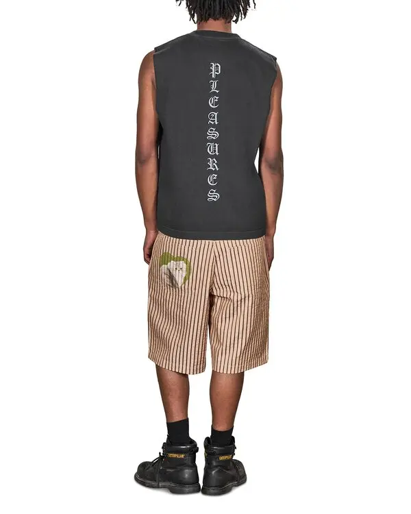 PLEASURES 7 Cat Mirror Stripe Shorts