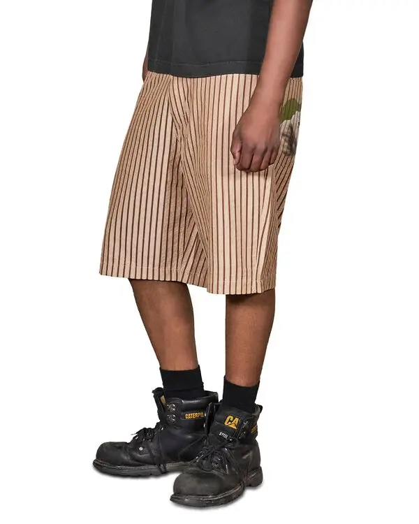 PLEASURES 7 Cat Mirror Stripe Shorts