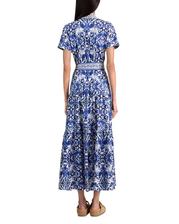 Alice + Olivia Lucy Roll Sleeve Midi Shirt Dress