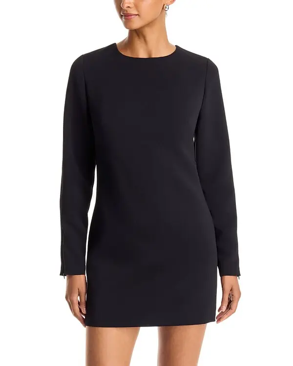 MILLY Audrey Crepe Mini Dress - Black