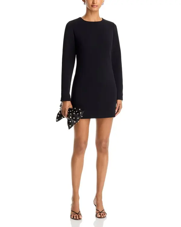 MILLY Audrey Crepe Mini Dress - Black