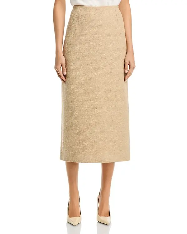 Oscar De La Renta Cotton Wool Tweed Pencil Skirt