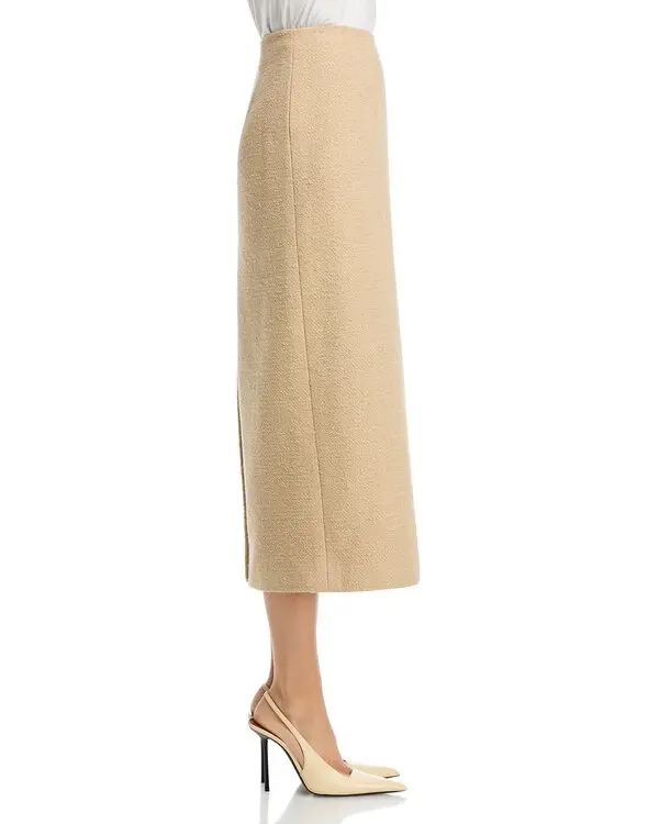 Oscar De La Renta Cotton Wool Tweed Pencil Skirt