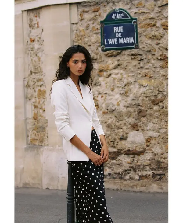 French Connection Ennis Satin Polka Dot Midi Skirt