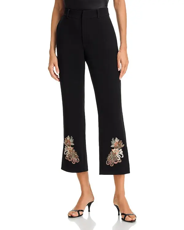 Cinq À Sept Floral Border Cropped Kerry Pants