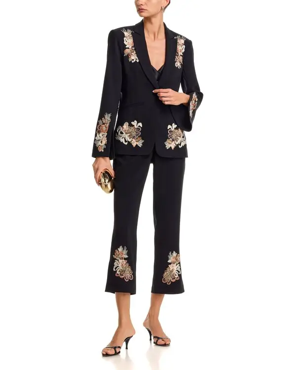 Cinq À Sept Floral Border Cropped Kerry Pants
